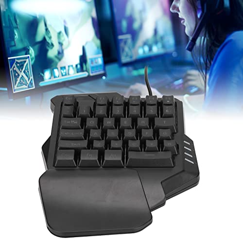 wendeekun One Handed Gaming Keyboard,LED Backlit Gaming Keyboard,Ergonomic Design Accurate Control Wide Compatibility Mini Gaming Keyboard