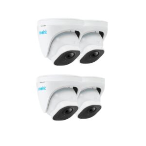 reolink 5mp poe outdoor home security ip cameras, upgraded smart human/vehicle detection, ip66 weatherproof, time-lapse, 256gb micro sd storage for 24/7 recording(not included), 4x rlc-520a