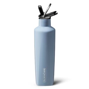 brümate rehydration - 100% leakproof 25oz insulated water bottle with straw - stainless steel water canteen (dark aura)