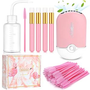 56 pcs mini portable fans usb rechargeable handheld bladeless air conditioning cooling refrigeration fan,lash shampoo brushes,plastic wash bottle squeeze bottle,disposable eyelash mascara brushes