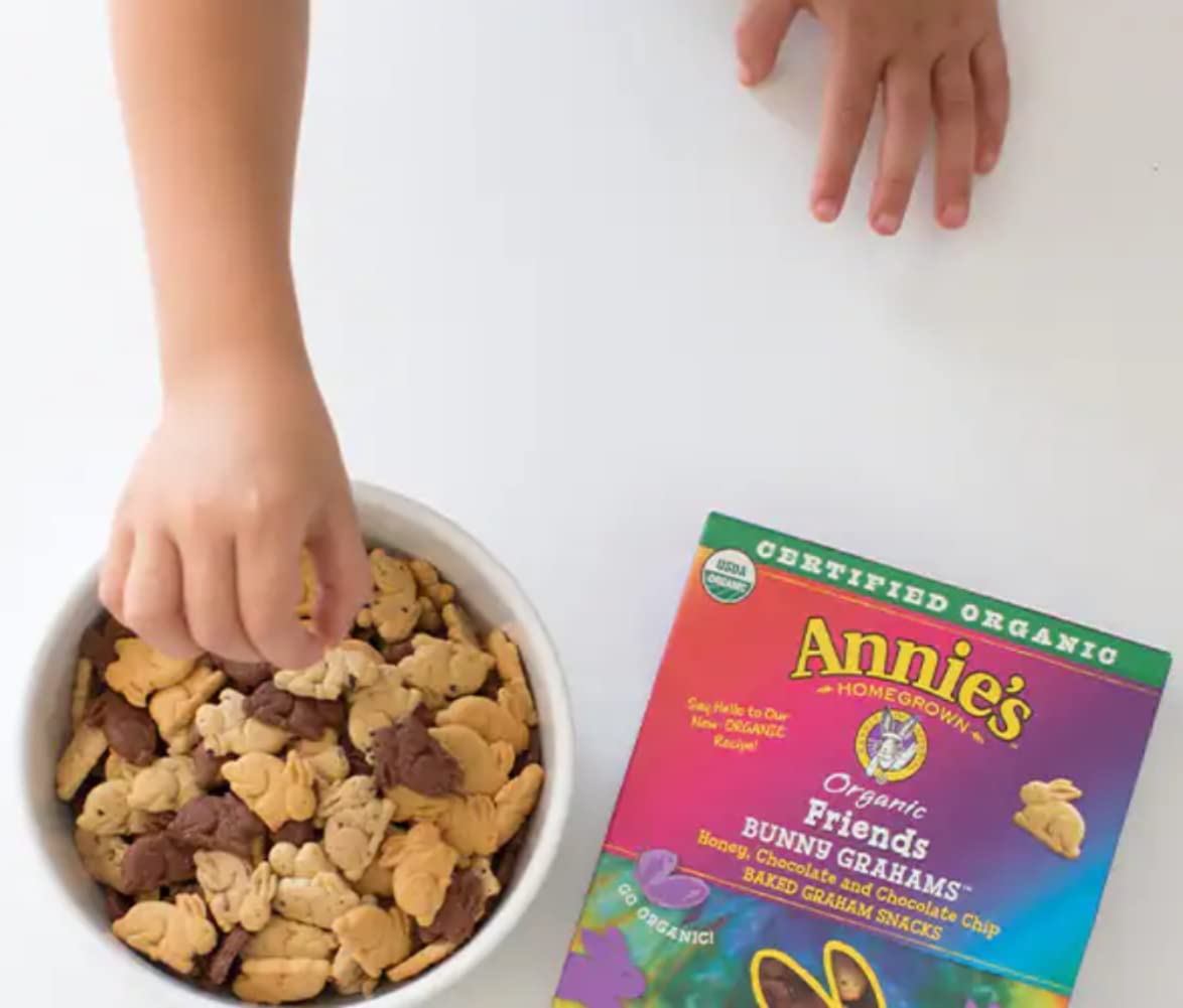 Annie's Organic Friends Bunny Grahams, 1.25 oz (Pack of 10) with By The Cup Stickers