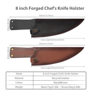 XYJ 2-pieces Set Chef Knife Sleeves Leather Cover Sheath For 8 Inch Kitchen Knives Edge Guard Protector With Belt Loop For Carry Knife(Not Included Knife)