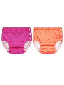 century star baby reusable swim diaper pool swimming diapers for toddler boys girls washable swimming pants b orange & pink 2-3t