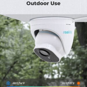 REOLINK 5MP PoE Outdoor Home Security IP Cameras, Upgraded Smart Human/Vehicle Detection, IP66 Weatherproof, Time-Lapse, 256GB Micro SD Storage for 24/7 Recording(not Included), 4X RLC-520A