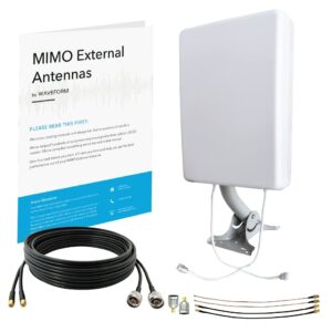 waveform 2x2 mimo panel antenna kit | 4g and 5g compatible modem, router, gateway and hotspot antenna kit | cellular antenna with 30ft rs240 cable, u.fl, ts9, and sma adapters