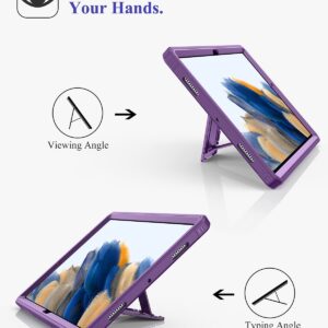 Supveco Case for Samsung Galaxy Tab A8 10.5 Inch 2022 Release, Dual Layer Full Body Shockproof Protective Case with Built-in Screen Protector Cover for Galaxy Tab A8 10.5'' [SM-X200/X205/X207]-Purple