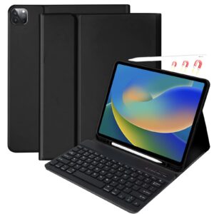 besky keyboard case for ipad pro 12.9 inch (5th, 6th generation) & new air 13 inch m2 (only applies to 3 ipads model) - wireless detachable keyboard- pencil holder, with auto sleep/wake function