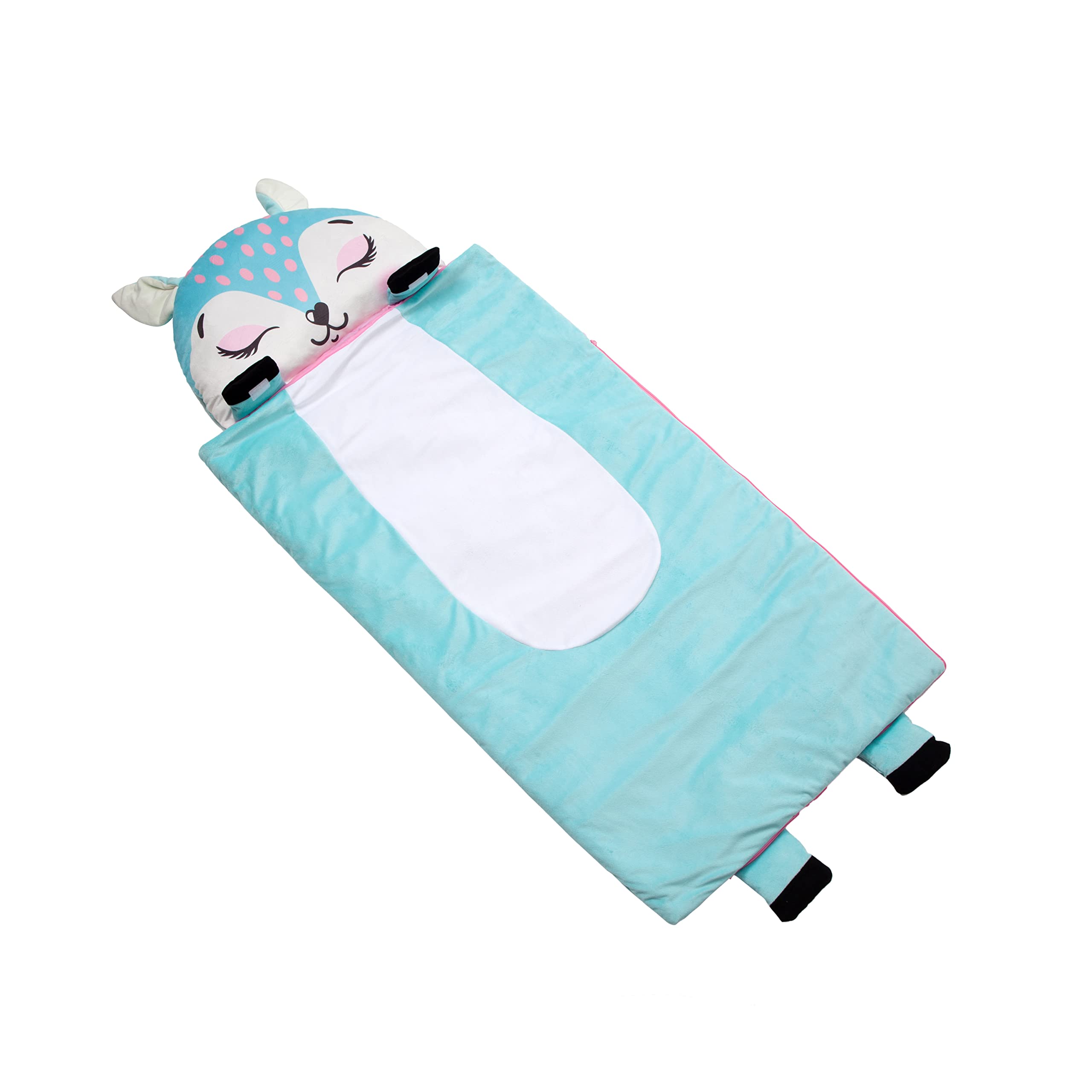 Girl's Nap Buddies Deer Preschool Nap Mat, Toddler Sleeping Bag with Pillow for Daycare, Ages 3+