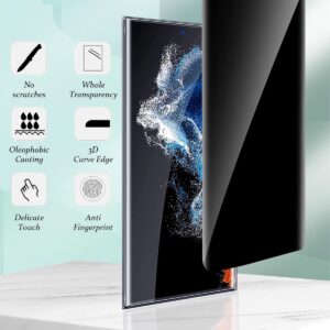 [2+2 Pack] Tamoria Galaxy S22 Ultra Privacy Screen Protector + Camera Lens Protector 9H Tempered Glass Black Camera Cover AntiExplosion Antispy Screen Film Accessories for Samsung Galaxy S22 Ultra