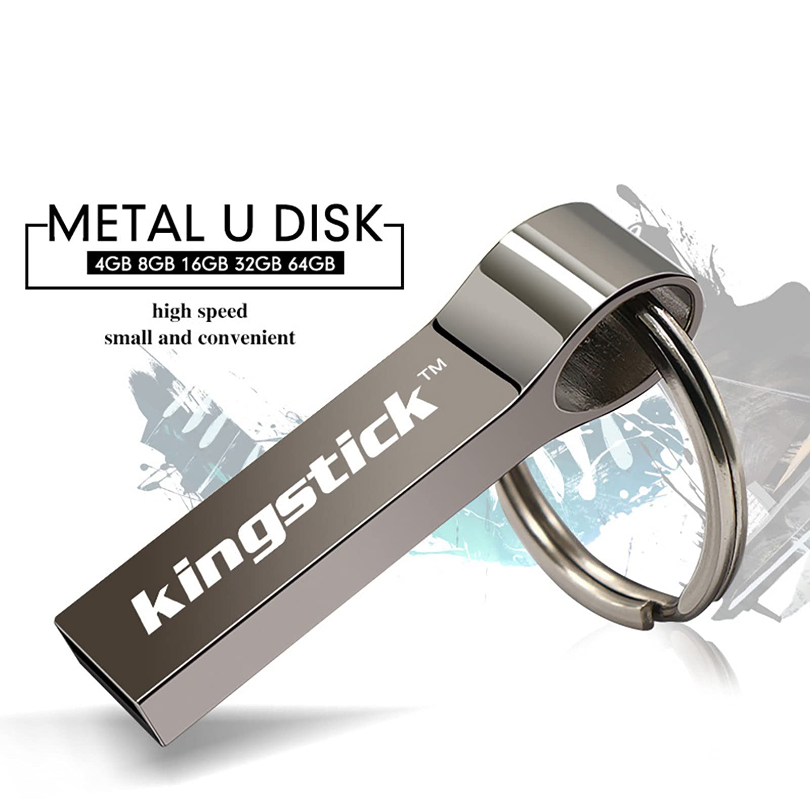 USB Flash Drive,U Disk USB 3.0 Novel Appearance Metal Keychain Design U Disk for Bluetooth-Compatible Speaker USB Flash Drive Shock-Proof for PC Laptop Storage and Backup