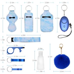 Criacr 10PCS Safety Keychain Set for Women with Personal Safety Alarm, Kids Protection Keychain with Pom Pom and Whistle