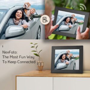 NexFoto 32GB Smart WiFi Digital Picture Frame, Electronic Photo Frame with IPS Touch Screen, Instantly Share Photos Videos via App, Motion Sensor, Gift for Grandparents