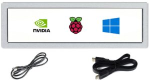 waveshare 8.8inch 480x1920 ips side monitor no touch for raspberry pi/jetson nano/pc windows 11/10 / 8.1/8 / 7, built-in hifi speaker, with cnc process alloy enclosure