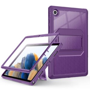 Supveco Case for Samsung Galaxy Tab A8 10.5 Inch 2022 Release, Dual Layer Full Body Shockproof Protective Case with Built-in Screen Protector Cover for Galaxy Tab A8 10.5'' [SM-X200/X205/X207]-Purple