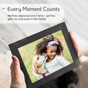 NexFoto 32GB Smart WiFi Digital Picture Frame, Electronic Photo Frame with IPS Touch Screen, Instantly Share Photos Videos via App, Motion Sensor, Gift for Grandparents