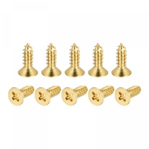 uxcell brass wood screws, m5x16mm phillips flat head self tapping connector for door hinges, wooden furniture, home appliances 48pcs