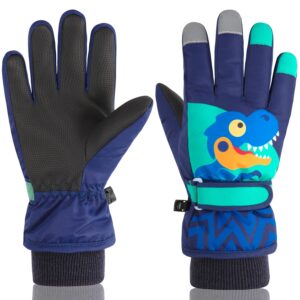 amztnll kids winter snow ski gloves waterproof cute warm gloves for boys girls snowboard gloves outdoor gloves windproof