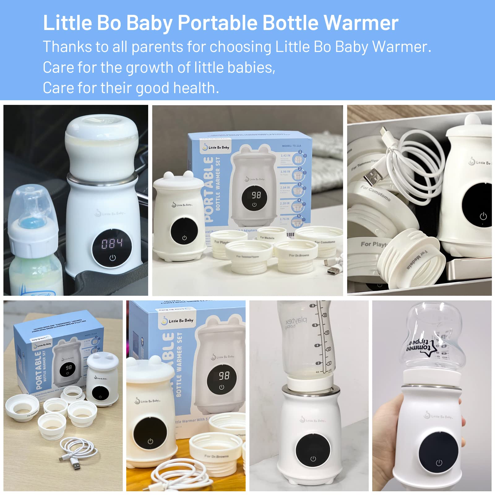 Little Bo Baby Portable Bottle Warmer Set Travel Bottle Warmer for Breastmilk and Formula Bottle Warmer