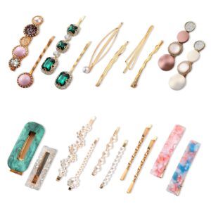 wekin hair clips, 20 pcs hair barrettes for women & girls, acrylic pearl alligator clips, hair accessories for women