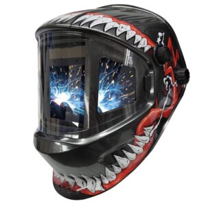 autogen welding helmet, large viewing screen 4.05"x3.54" auto darkening welding helmet true color solar power 4 arc sensor wide shade 4~5/8-9/13 for tig mig arc weld grinding welder mask(colorful)