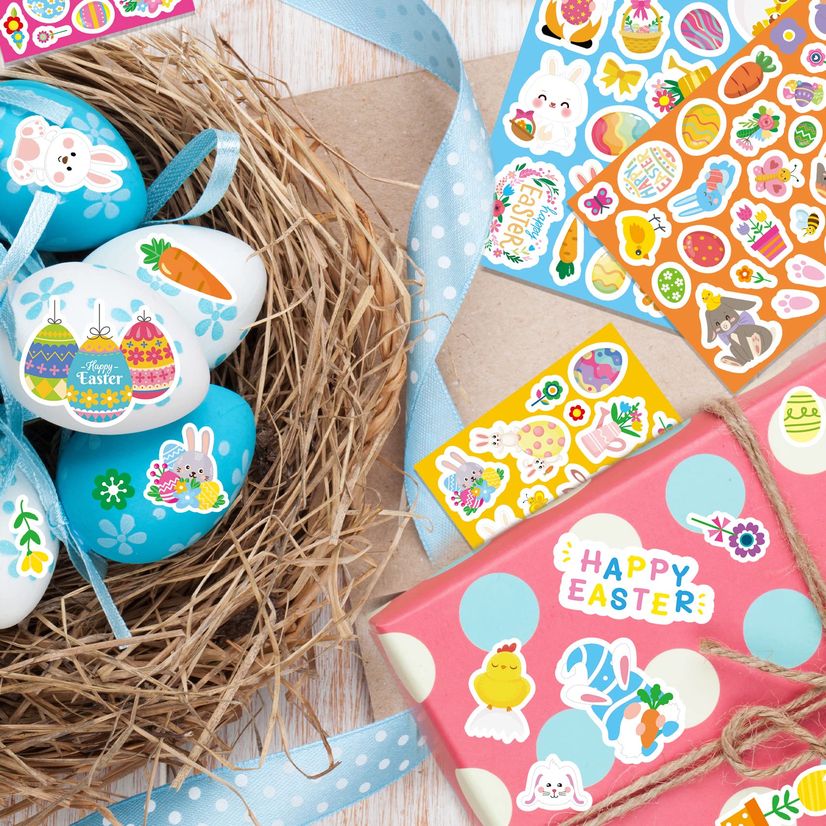 Joy Bang 564 PCS Easter Stickers for Kids, Easter Stickers with Eggs Bunny, Happy Easter Stickers Bulk for Toddlers, Easter Stickers for Cards Envelopes, Easter Party Supplies Favors