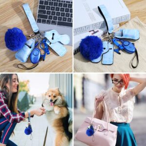 Criacr 10PCS Safety Keychain Set for Women with Personal Safety Alarm, Kids Protection Keychain with Pom Pom and Whistle