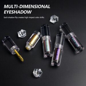 MAKI YIKA Glitter Liquid Eyeshadow, Chameleon Metallic Eyeshadow MultiColor Shifting, Highly Pigmented, Long Lasting With No Creasing Multichrome Holographic Eye Looks (#6 Aurora)