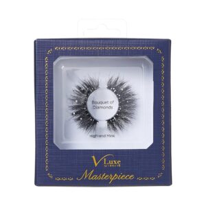 vluxe by ienvy lashes with rhinestones masterpiece mink lashes, diamond false eyelashes (bouquet of diamonds)