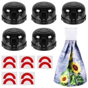 Stove Knob Covers for Child Safety (5+1 Pack) Large Universal Size and Double-Key Design Oven Knob Covers for Child Safety with Double-Sided Tape Gas Stove Knob Covers for Babies and Pets Black View