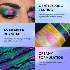 MAKI YIKA Glitter Liquid Eyeshadow, Chameleon Metallic Eyeshadow MultiColor Shifting, Highly Pigmented, Long Lasting With No Creasing Multichrome Holographic Eye Looks (#6 Aurora)