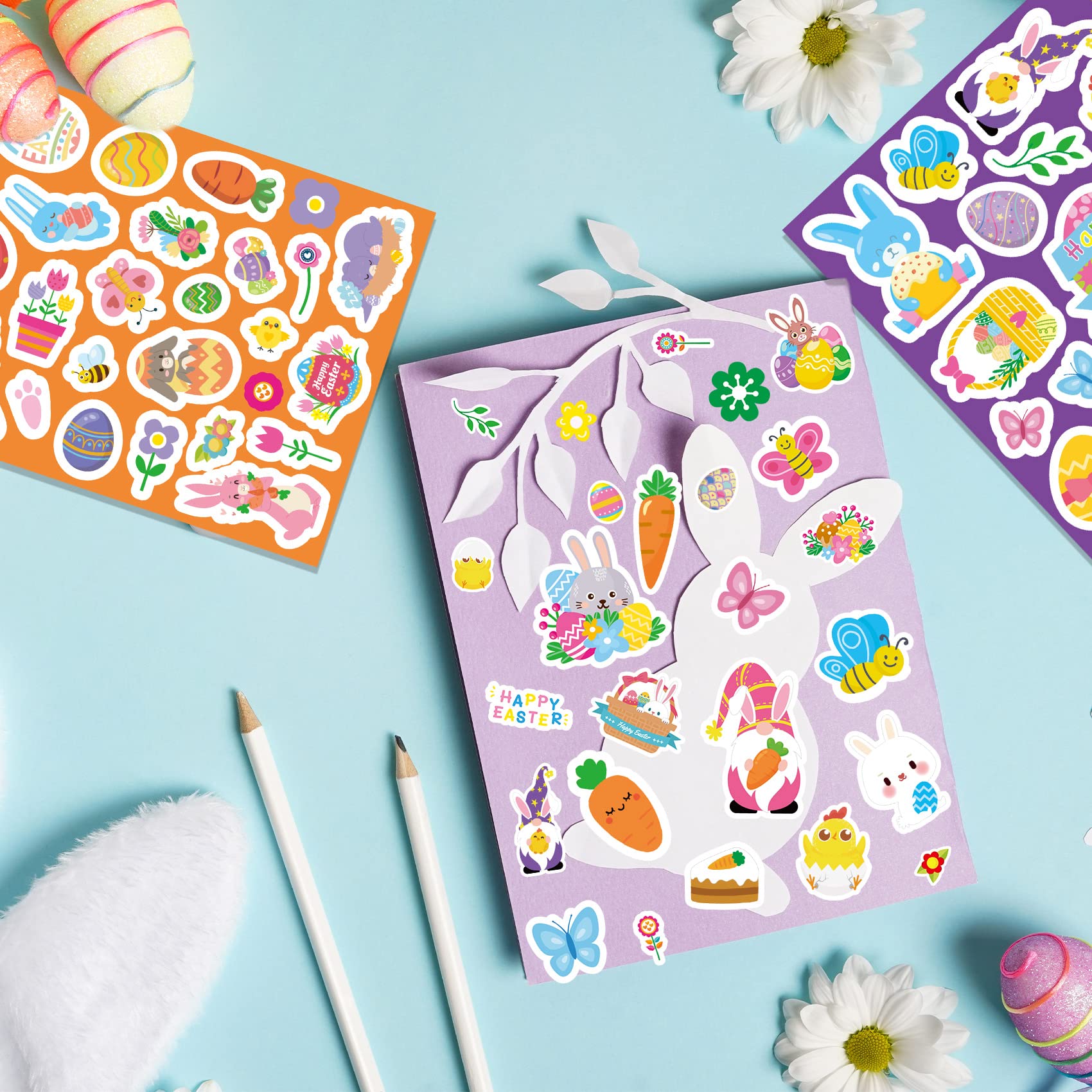 Joy Bang 564 PCS Easter Stickers for Kids, Easter Stickers with Eggs Bunny, Happy Easter Stickers Bulk for Toddlers, Easter Stickers for Cards Envelopes, Easter Party Supplies Favors