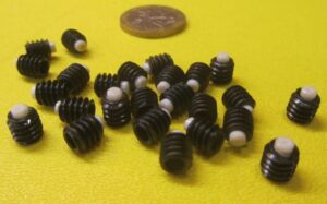 black oxide steel nylon tip set screw 1/4"-20 x .250" thread length 25 pcs