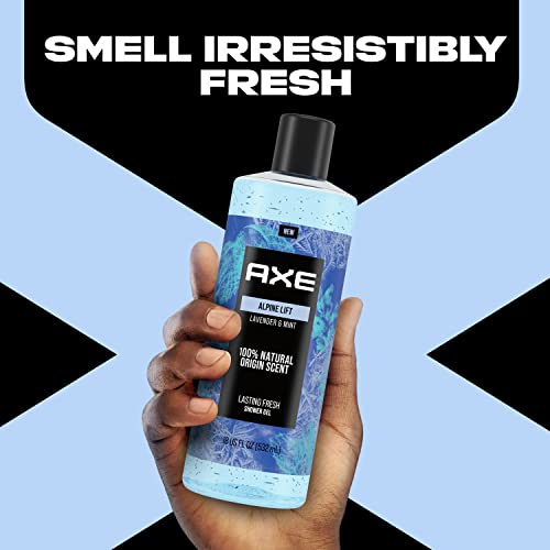 AXE Body Wash For Men Alpine Lift, Skin Care with 100% Natural origin scent and Plant Based Ingredients 18 oz, 4 Count