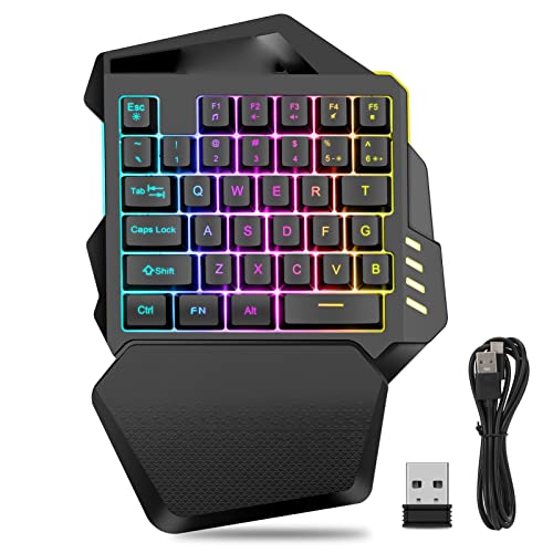 Shanrya One Handed Gaming Keyboard, 32 Million Keystrokes 35 Keys Gaming Keyboard for Computer