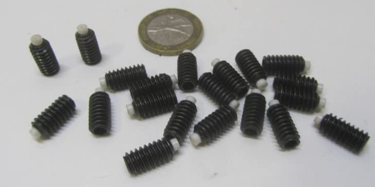 Black Oxide Steel Nylon Tip Set Screw 1/4"-20 x .500" Thread Length 20 pcs