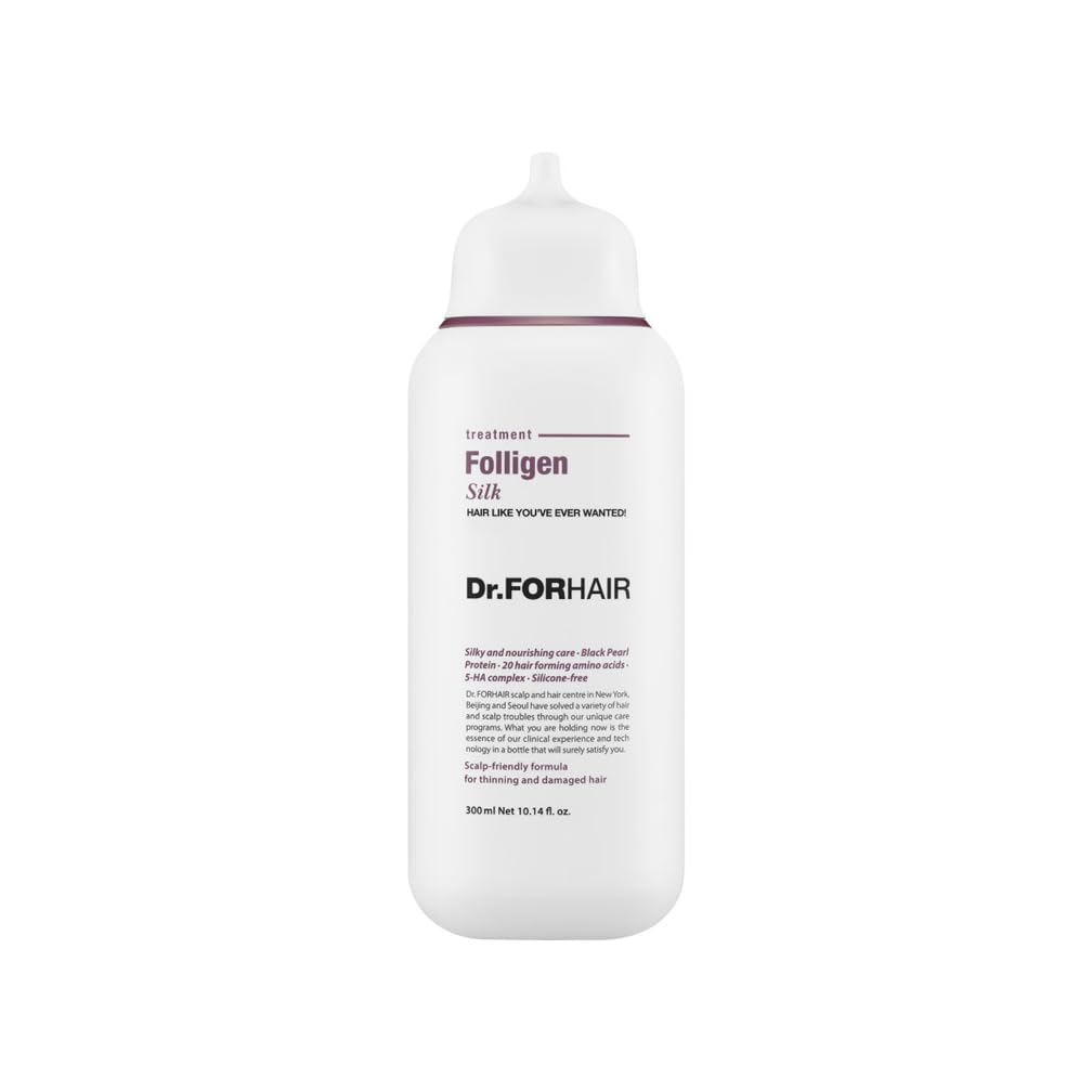 DR.FORHAIR Folligen Silk Treatment 10.14 fl oz 300 ml for Thinning Hair Dry Damaged Cuticles Growth Care Silicone Free