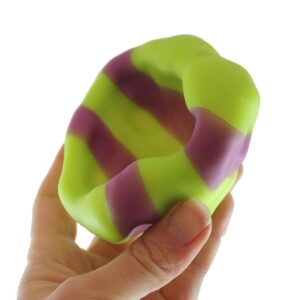 1 Striped Sand Filled Stress Ball - Moldable Ball with Granular Filling - Heavy Sensory, Stress, Squeeze Fidget Toy ADHD Special Needs Soothing (Random Color)