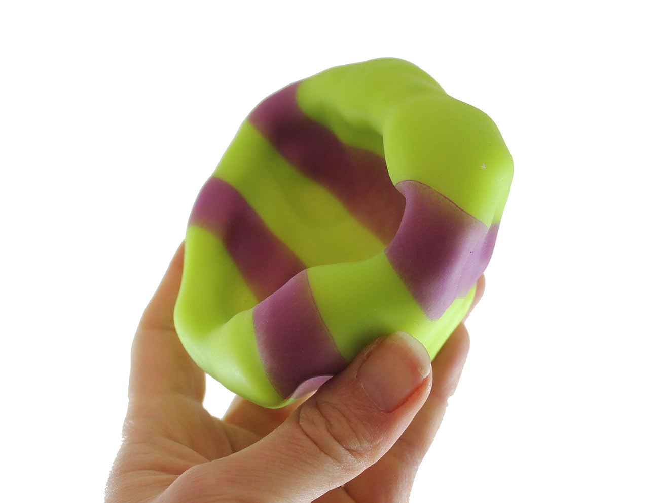 1 Striped Sand Filled Stress Ball - Moldable Ball with Granular Filling - Heavy Sensory, Stress, Squeeze Fidget Toy ADHD Special Needs Soothing (Random Color)