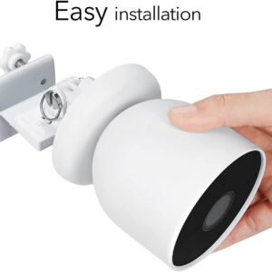 Wasserstein Weatherproof Gutter Mount Compatible with Google Nest Cam (Battery) (White) - Flexible Mounting for Nest Cam