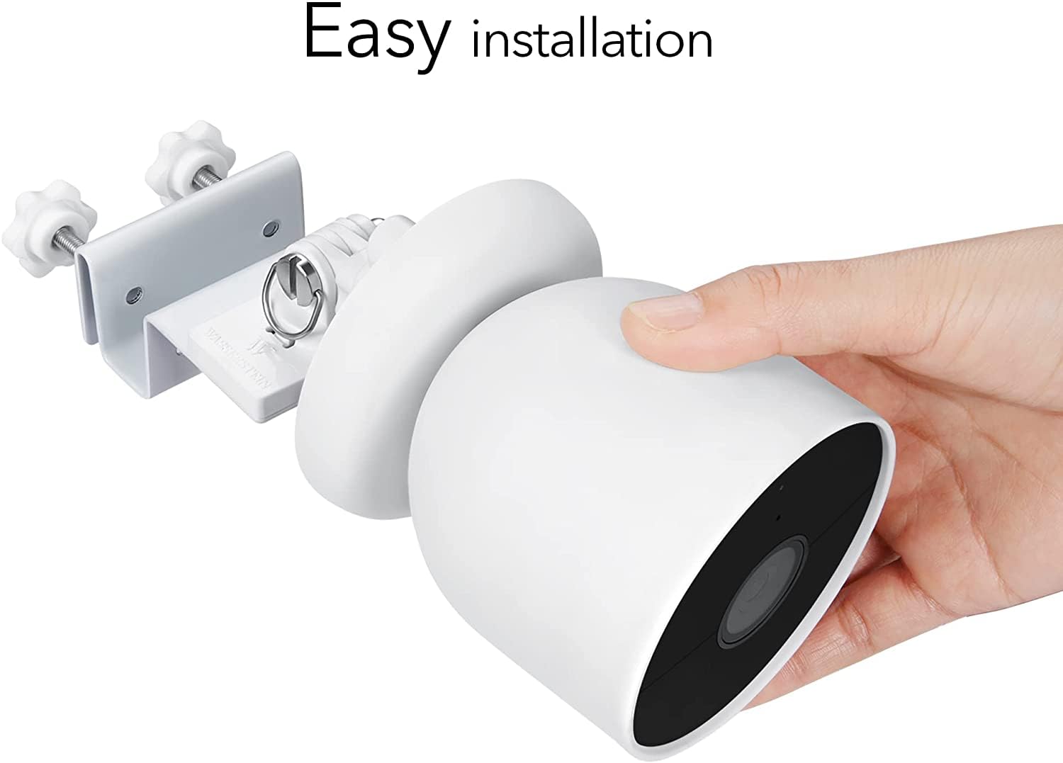 Wasserstein Weatherproof Gutter Mount Compatible with Google Nest Cam (Battery) (White) - Flexible Mounting for Nest Cam