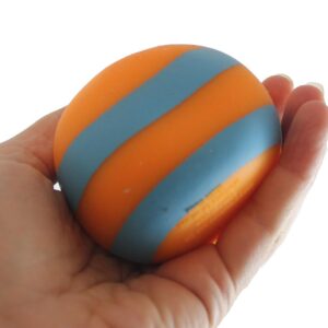 1 Striped Sand Filled Stress Ball - Moldable Ball with Granular Filling - Heavy Sensory, Stress, Squeeze Fidget Toy ADHD Special Needs Soothing (Random Color)