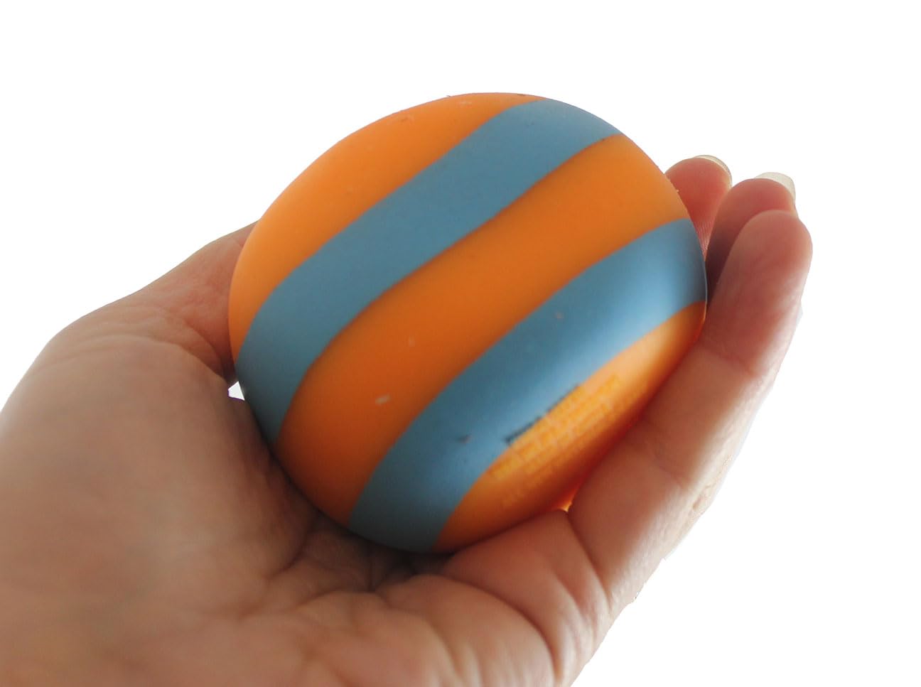 1 Striped Sand Filled Stress Ball - Moldable Ball with Granular Filling - Heavy Sensory, Stress, Squeeze Fidget Toy ADHD Special Needs Soothing (Random Color)