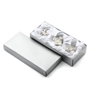 Unisaches Silver Plated My First Tooth & Curl Carriage Christening Present, 5.7 x 1.38x 2.17in