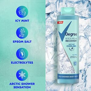 Degree Body Wash and Soak Post-Workout Recovery Skincare Routine ICY Mint + Epsom Salt + Electrolytes Bath and Body Product 22 oz 4 Count