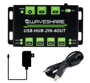 industrial grade usb hub, extending 4x usb 2.0 ports, switchable dual hosts @xygstudy (usb-hub-2in-4out)