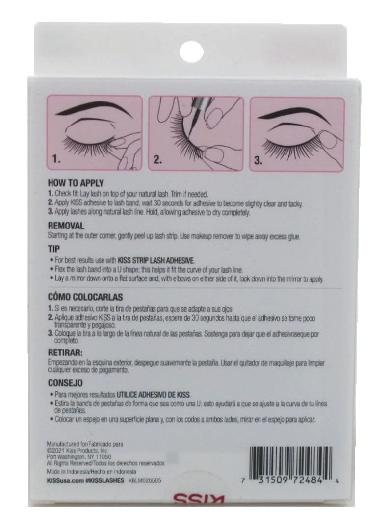 Kiss So Wispy Pompadour Lashes 5 Pairs (Pack of 3)