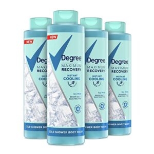 degree body wash and soak post-workout recovery skincare routine icy mint + epsom salt + electrolytes bath and body product 22 oz 4 count