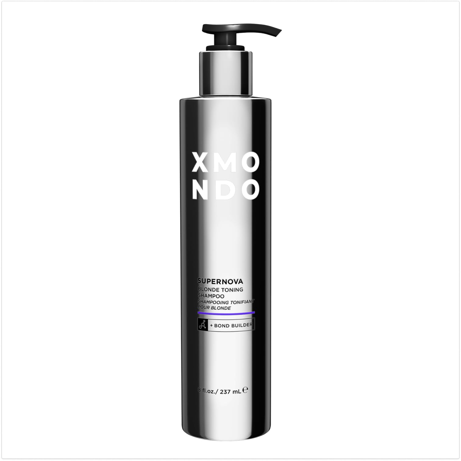 XMONDO Hair Supernova Blonde Toning Shampoo | Vegan Formula with Vegetable Proteins, Jojoba Oil, and Violet Pigments to Replenish, Restore, and Reduce Yellow Tones in Blonde Hair, 8 Fl Oz 1-Pack