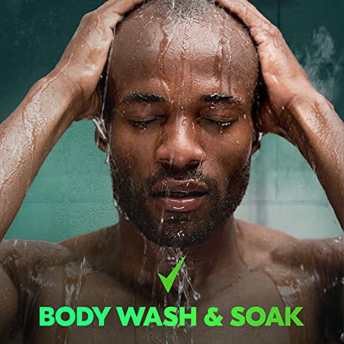 Degree Men Body Wash and Soak For Post-Workout Recovery Skincare Routine Lemongrass and Eucalyptus + Epsom Salt + Electrolytes Bath and Body Product, 22 FL Oz (Pack of 4)