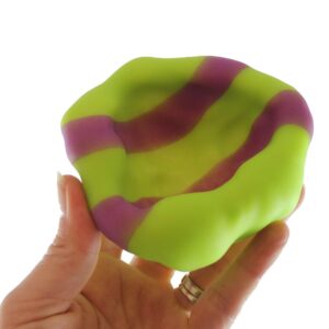 1 Striped Sand Filled Stress Ball - Moldable Ball with Granular Filling - Heavy Sensory, Stress, Squeeze Fidget Toy ADHD Special Needs Soothing (Random Color)